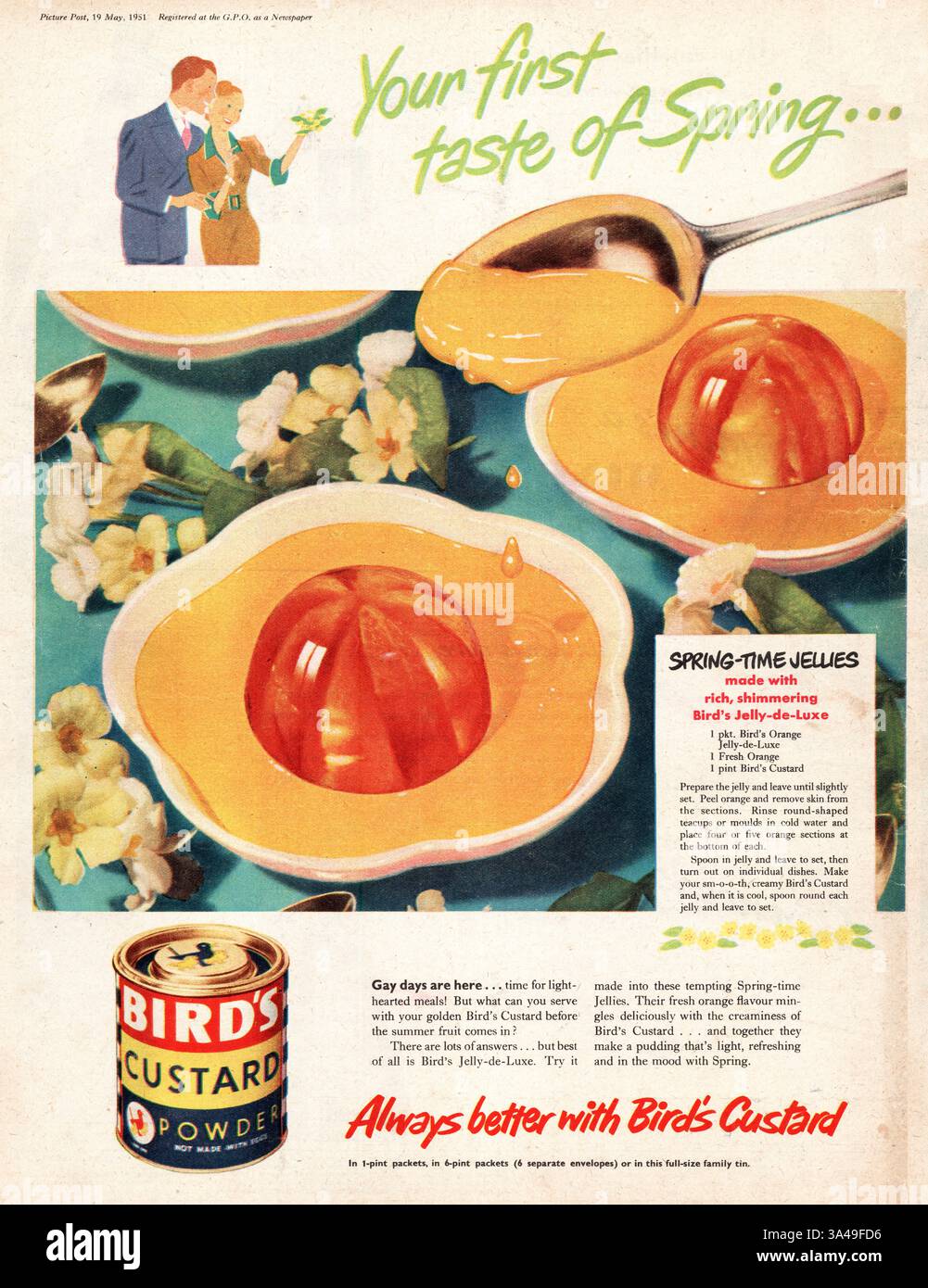 1951 uk advert birds custard powder hi-res stock photography and images ...