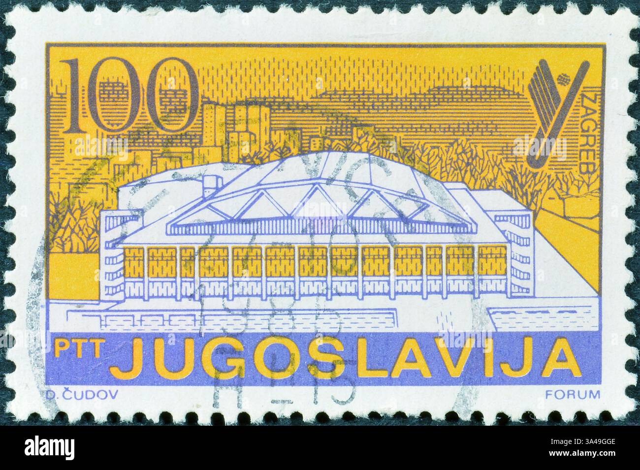 Cancelled postage stamp printed by Yugoslavia, that promotes ...