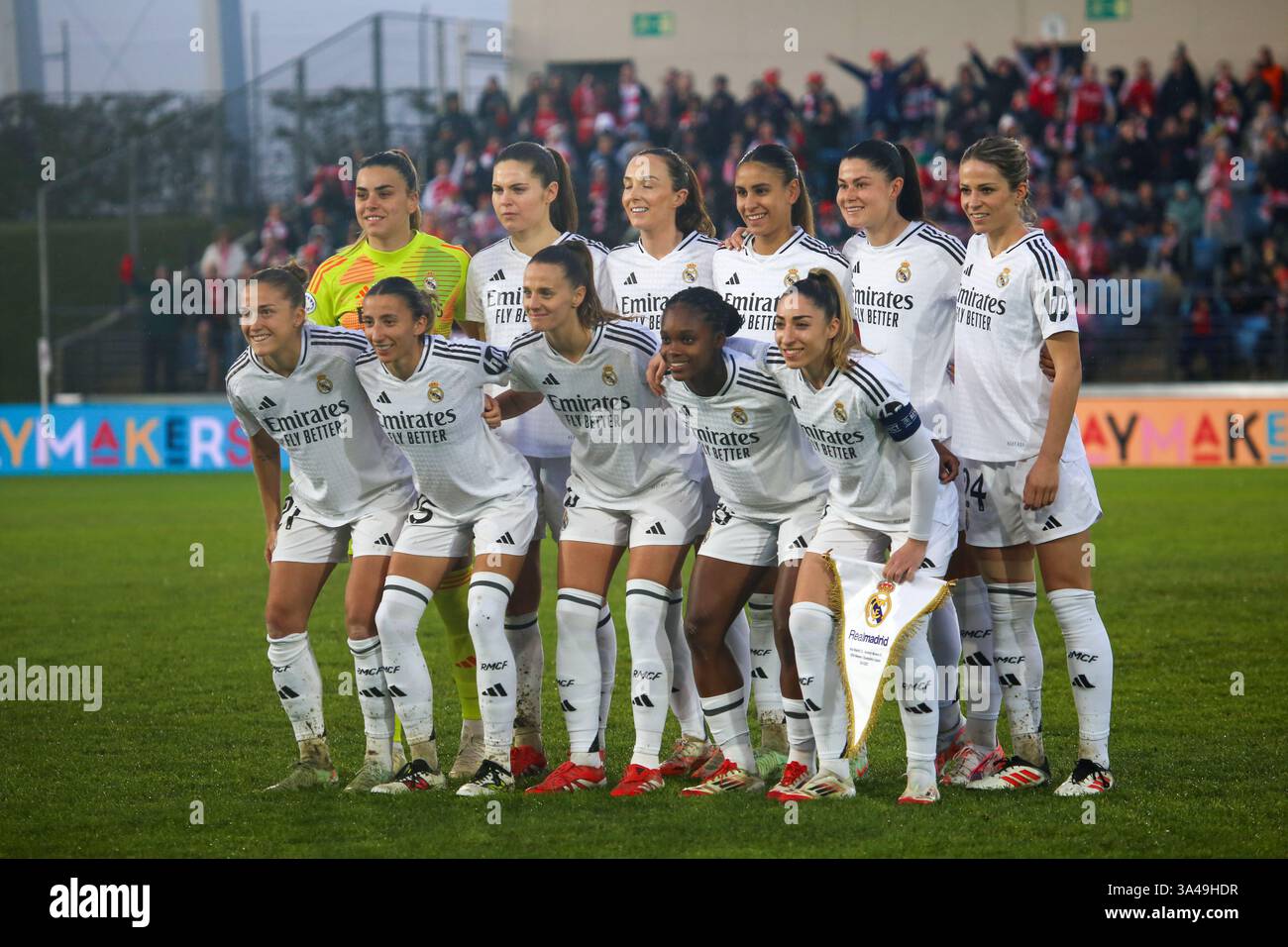 Madrid, Spain, March 18, 2025: The Real Madrid starting lineup during ...