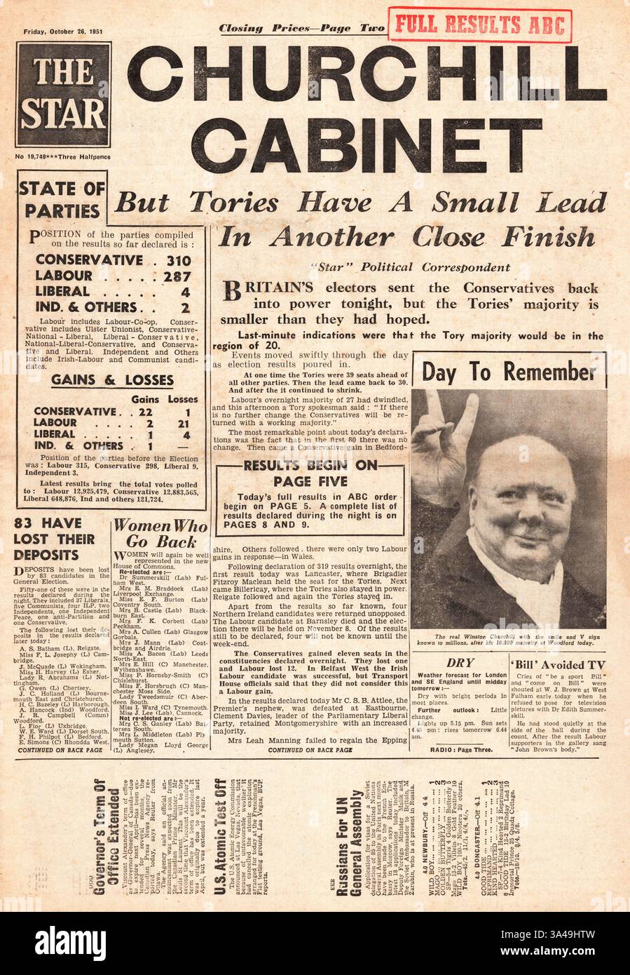 1951 the star general election hi-res stock photography and images - Alamy