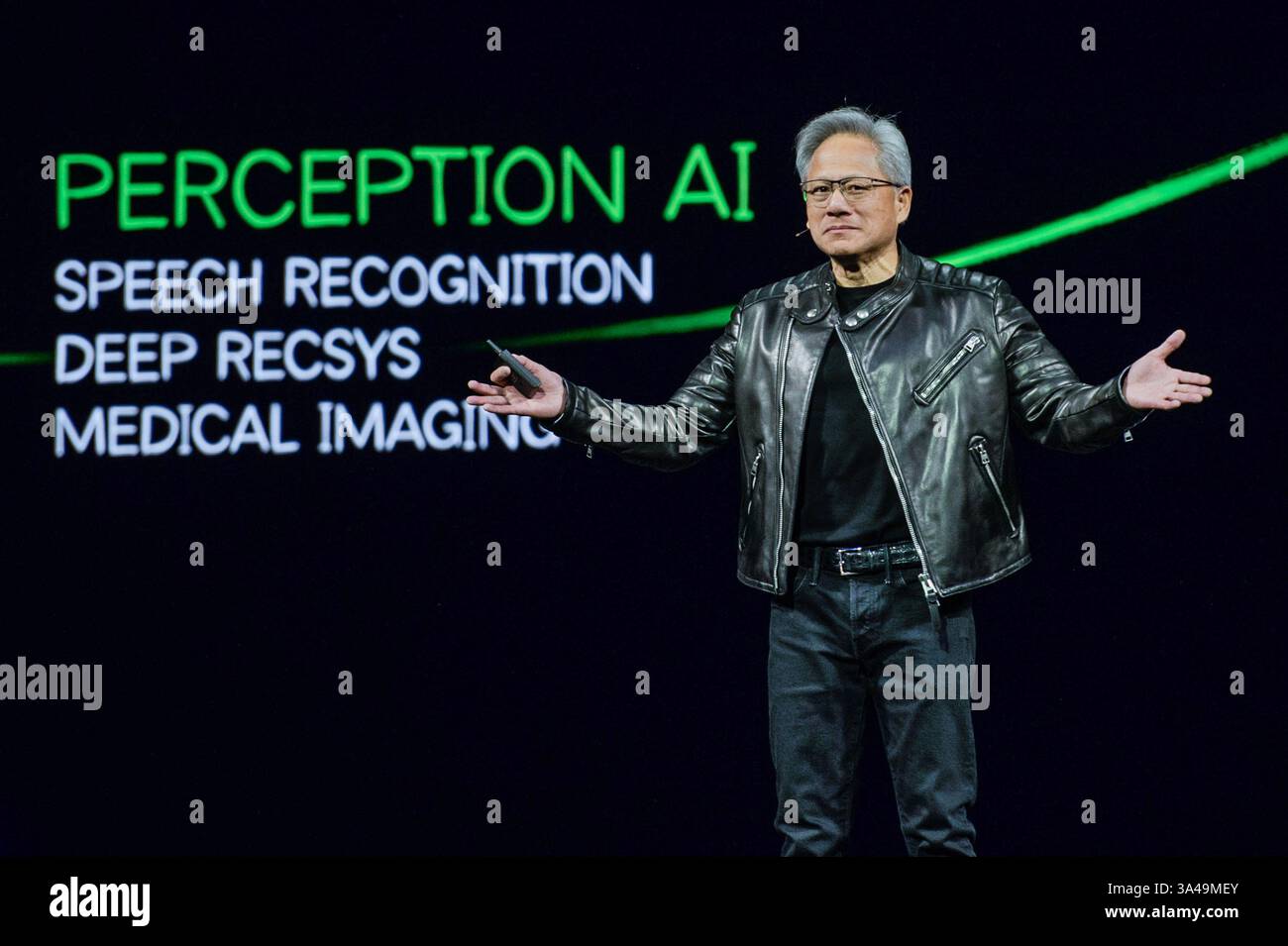 San Jose, USA. 18th Mar, 2025. Jensen Huang, head of the chip company ...