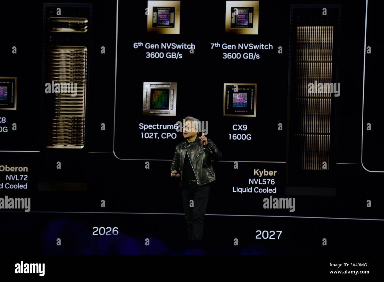 San Jose, USA. 18th Mar, 2025. Jensen Huang, head of the chip company ...