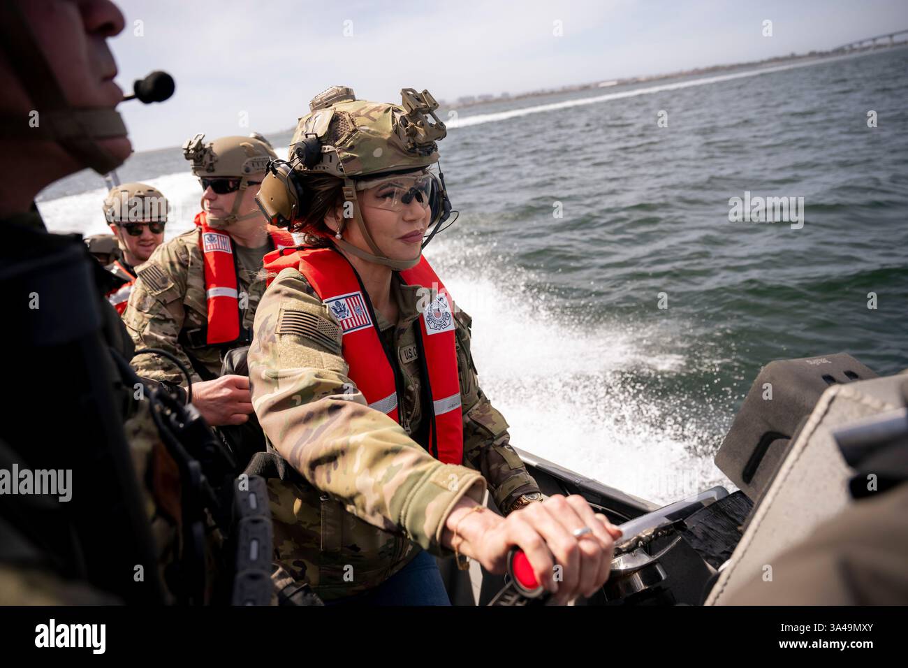 Department of Homeland Security (DHS) Secretary Kristi Noem rides on ...