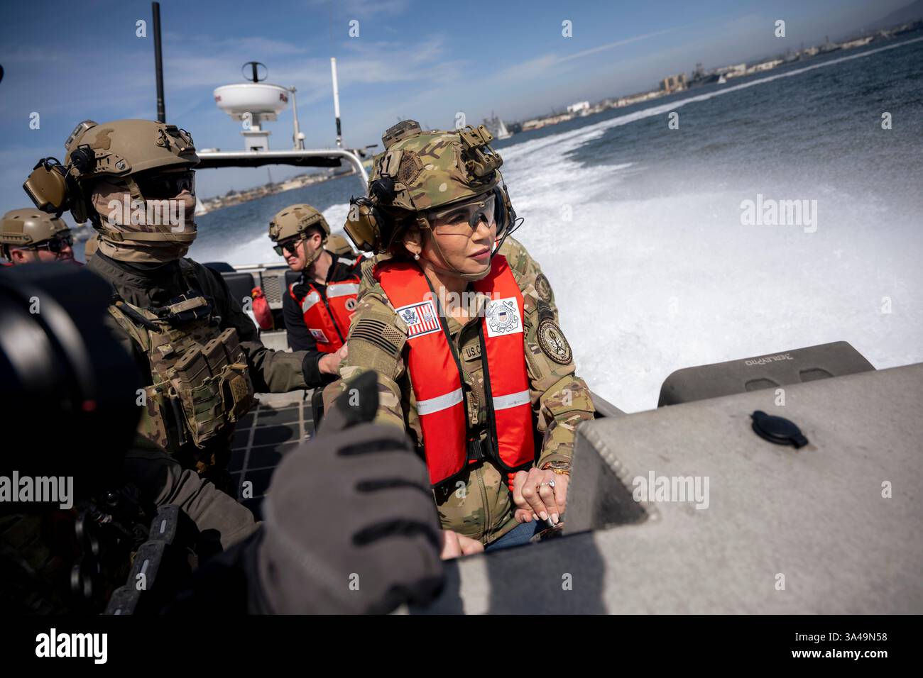 Department of Homeland Security (DHS) Secretary Kristi Noem rides on ...