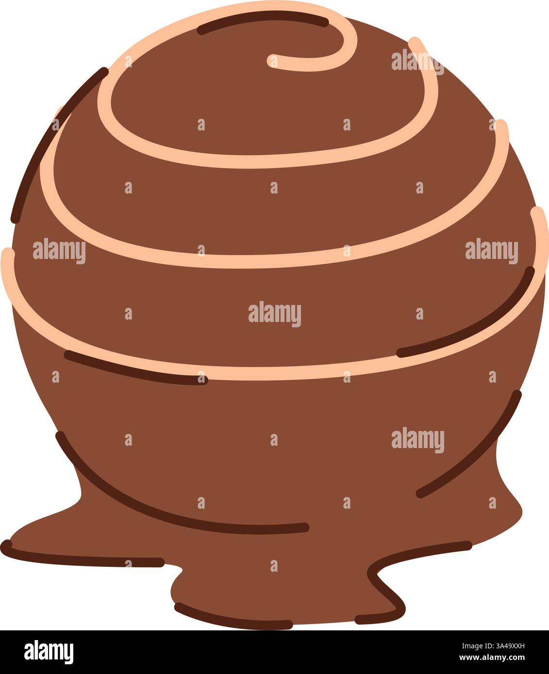 Chocolate truffle with swirl decoration detail. Vector Stock Vector ...