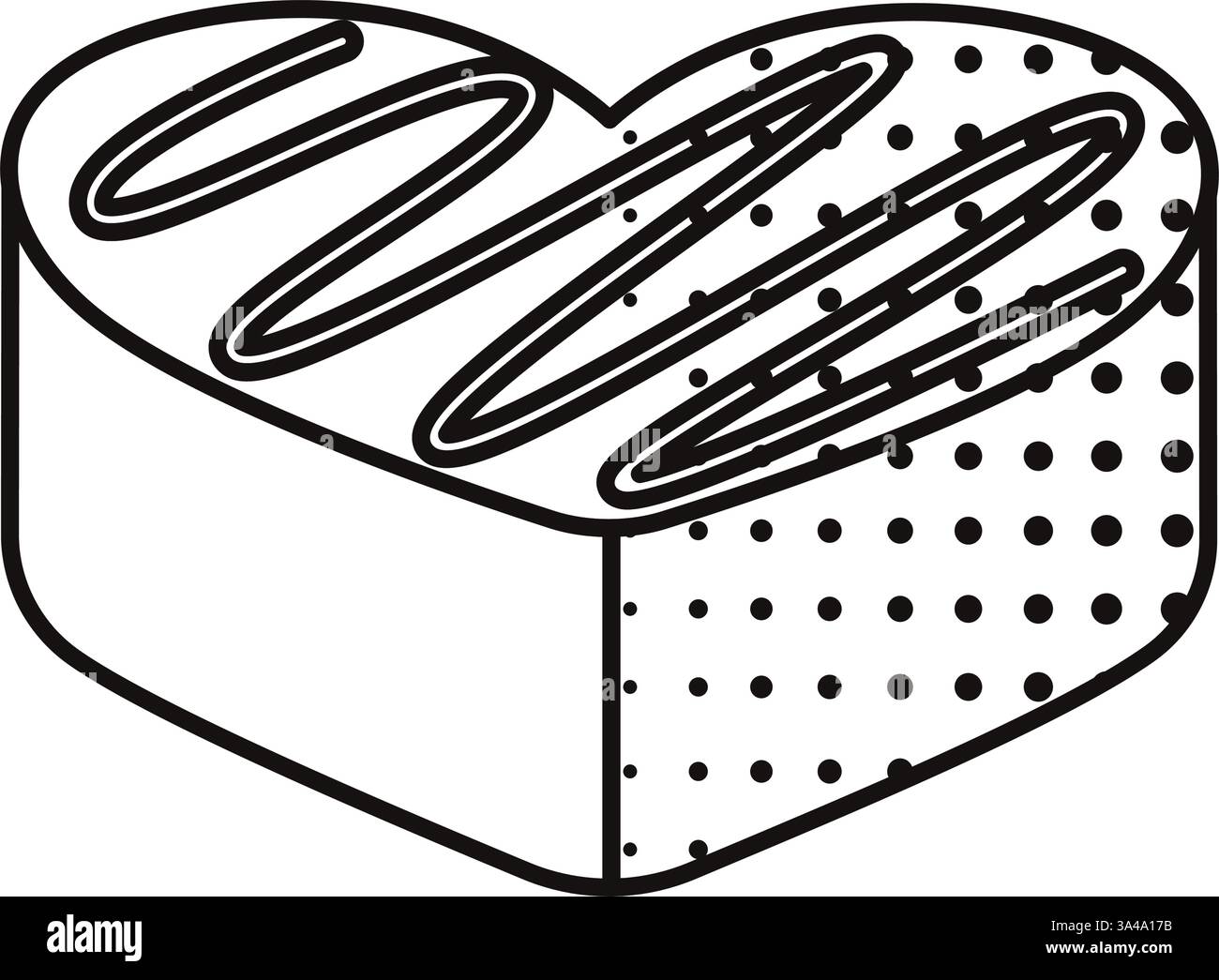 Heart shaped chocolate candy in dotted line art. Vector Stock Vector ...