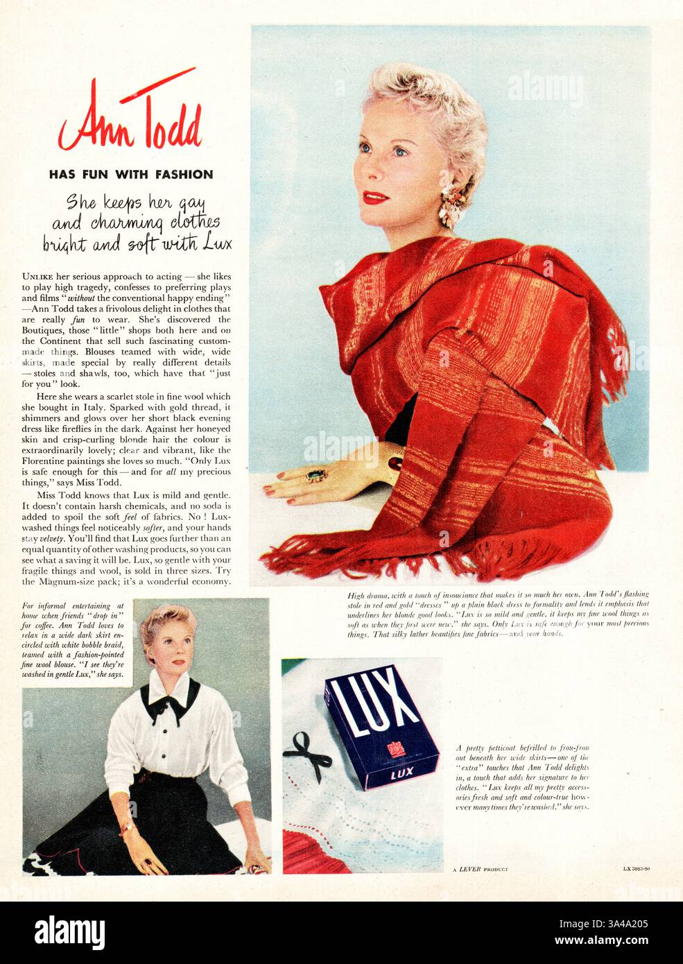 1952 uk advert lux washing powder hi-res stock photography and images ...