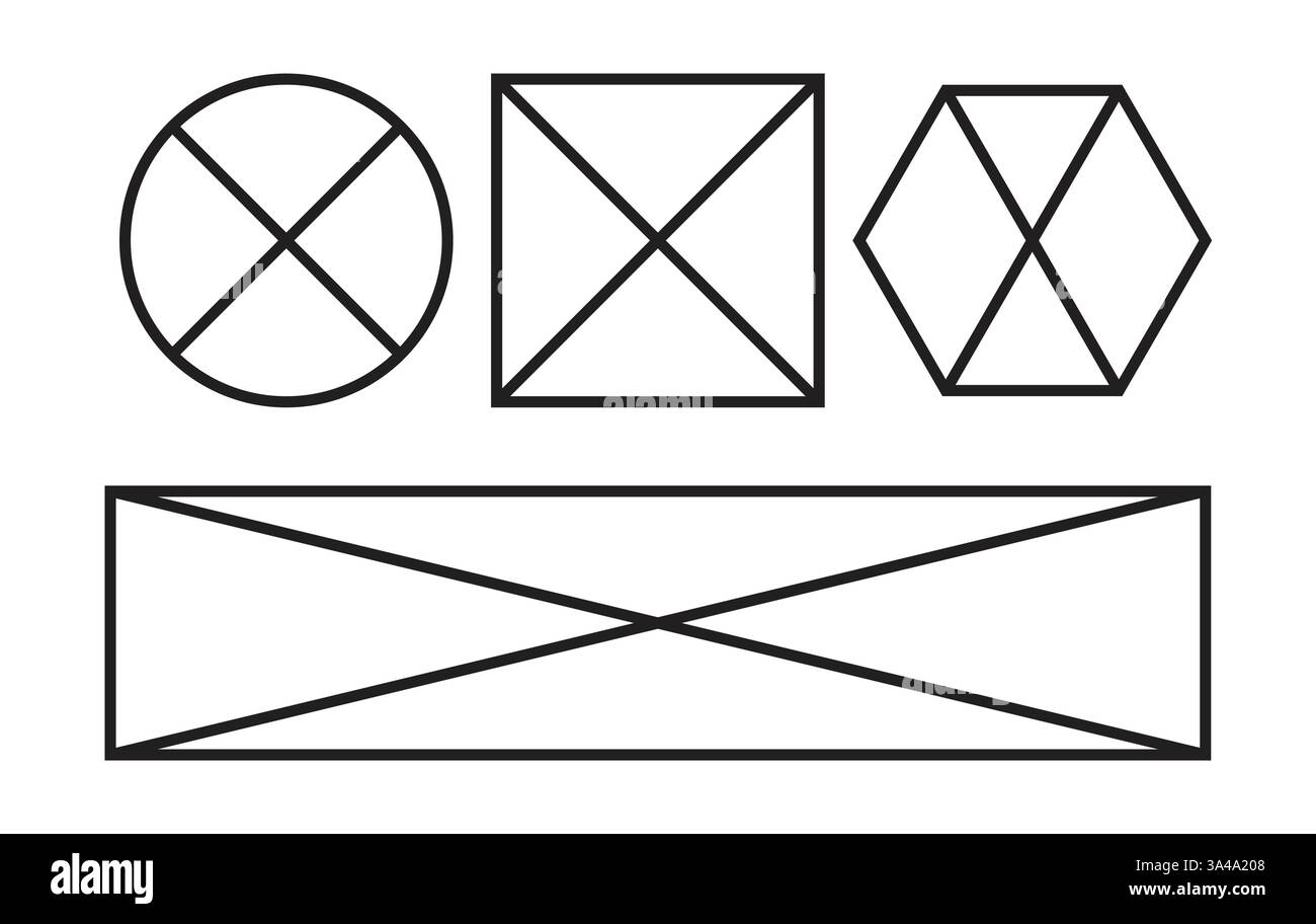 Illustration line box with cross Stock Vector Image & Art - Alamy