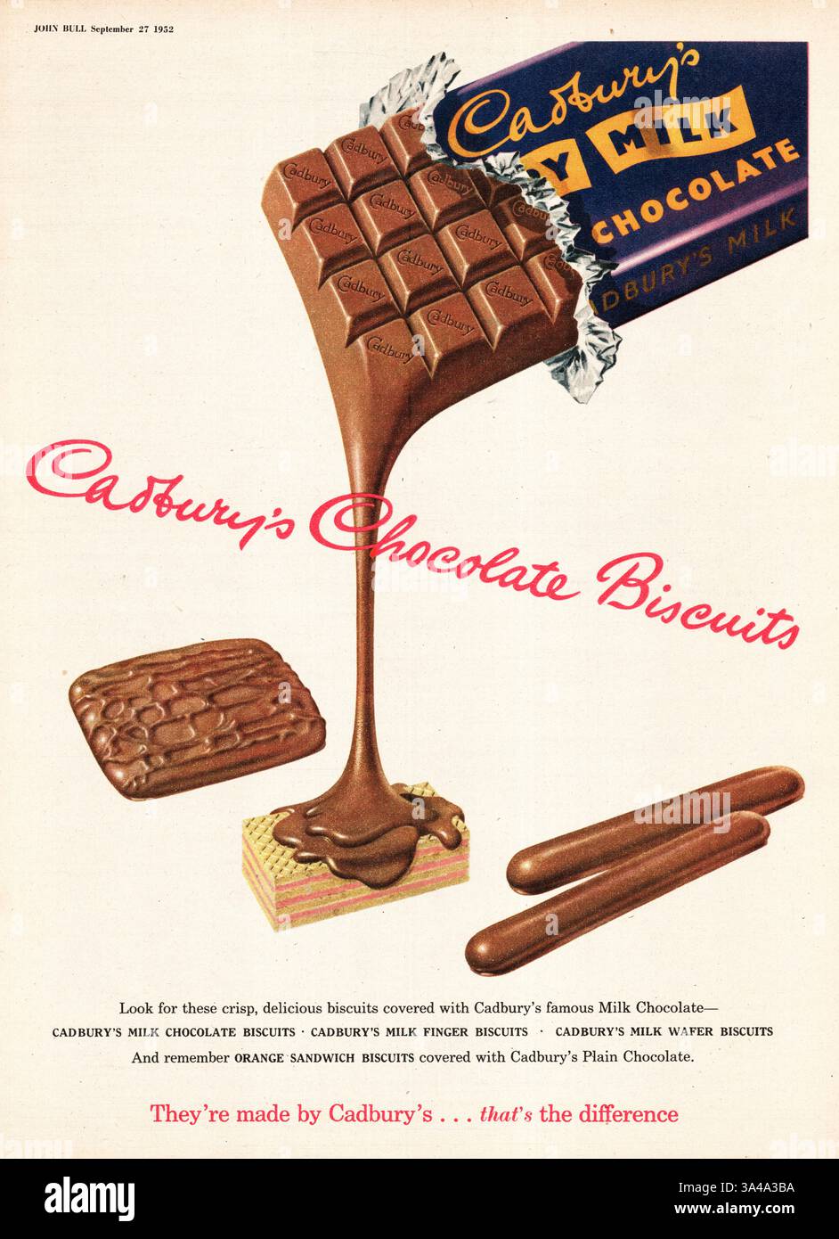1952 uk advert cadburys chocolate biscuits hi-res stock photography and ...