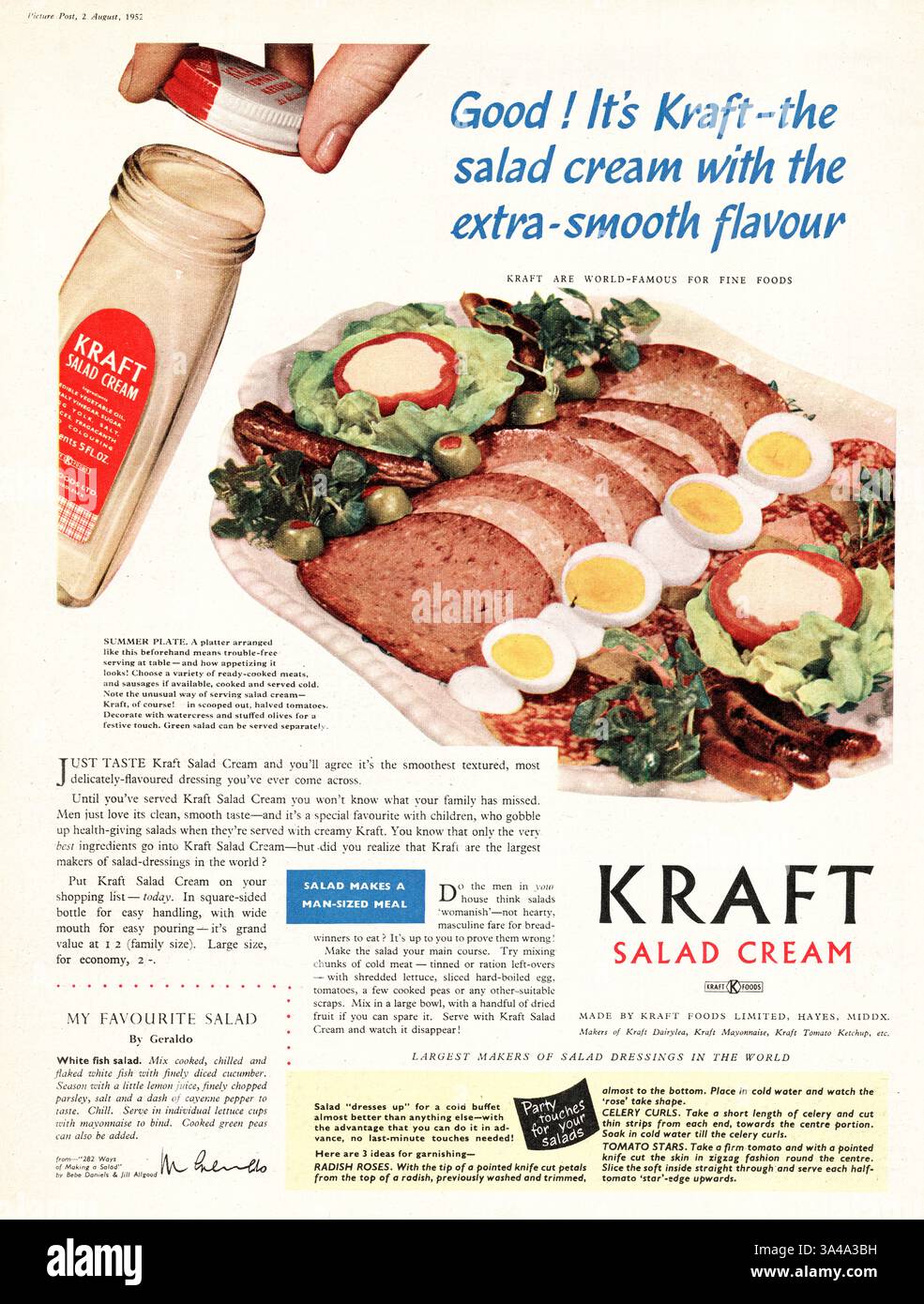 1952 uk magazine advert kraft salad cream hi-res stock photography and ...