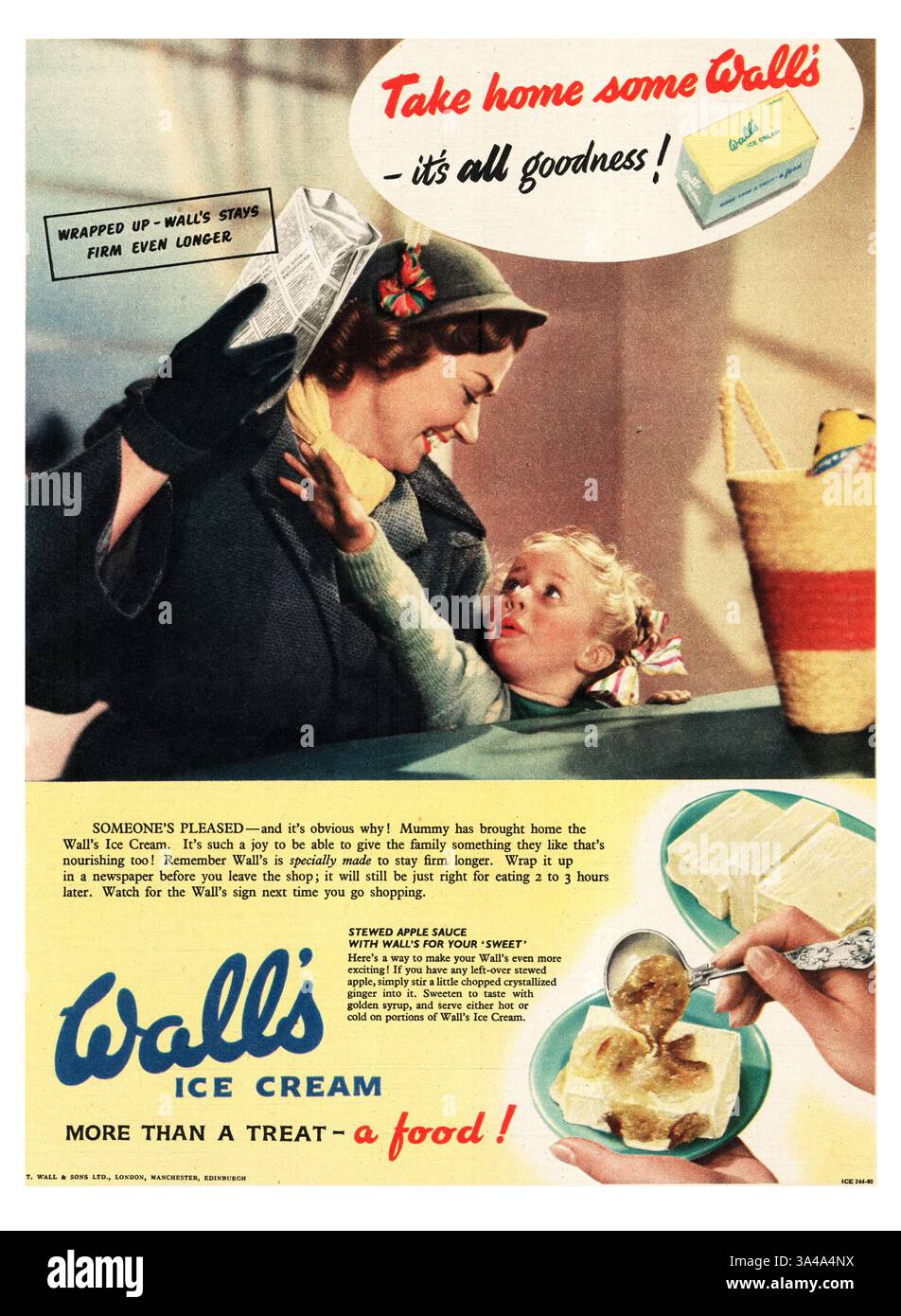 1952 UK magazine advert Wall's ice cream Stock Photo - Alamy