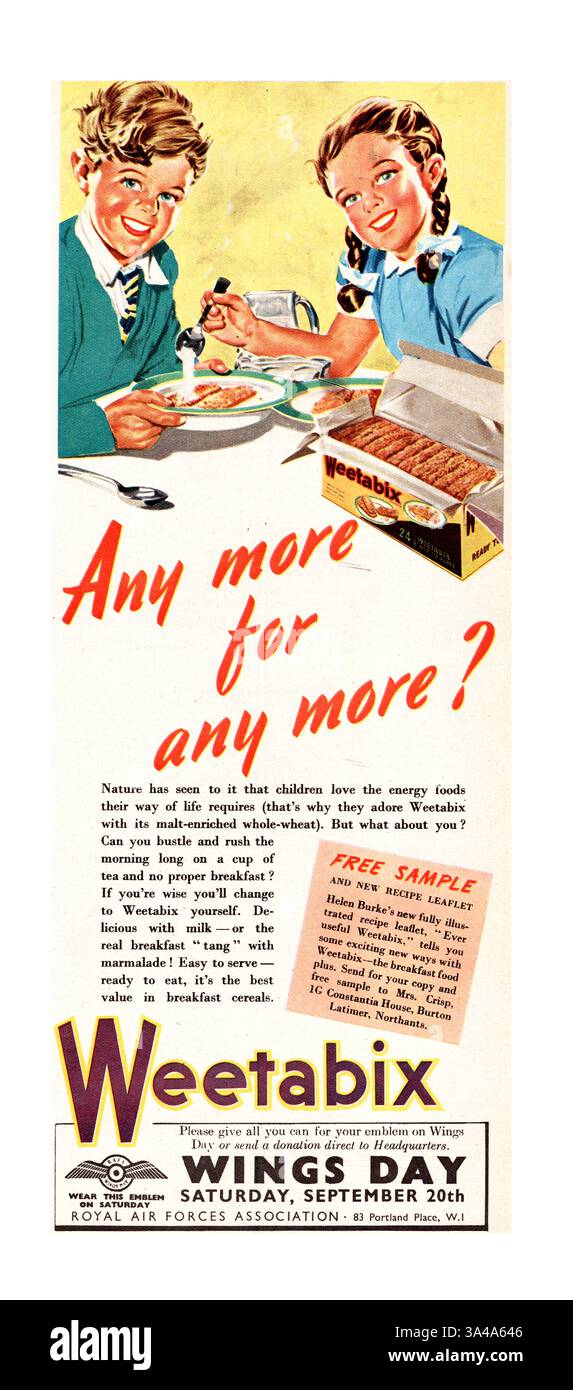 1952 uk magazine advert weetabix hi-res stock photography and images ...