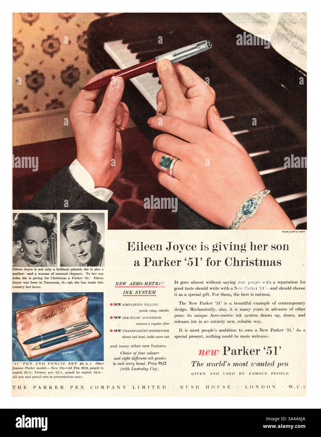 1952 UK magazine advert Parker '51 pens Stock Photo - Alamy