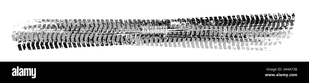 Grunge tire tracks with mud splatters, dirty wheel braking marks. Truck ...