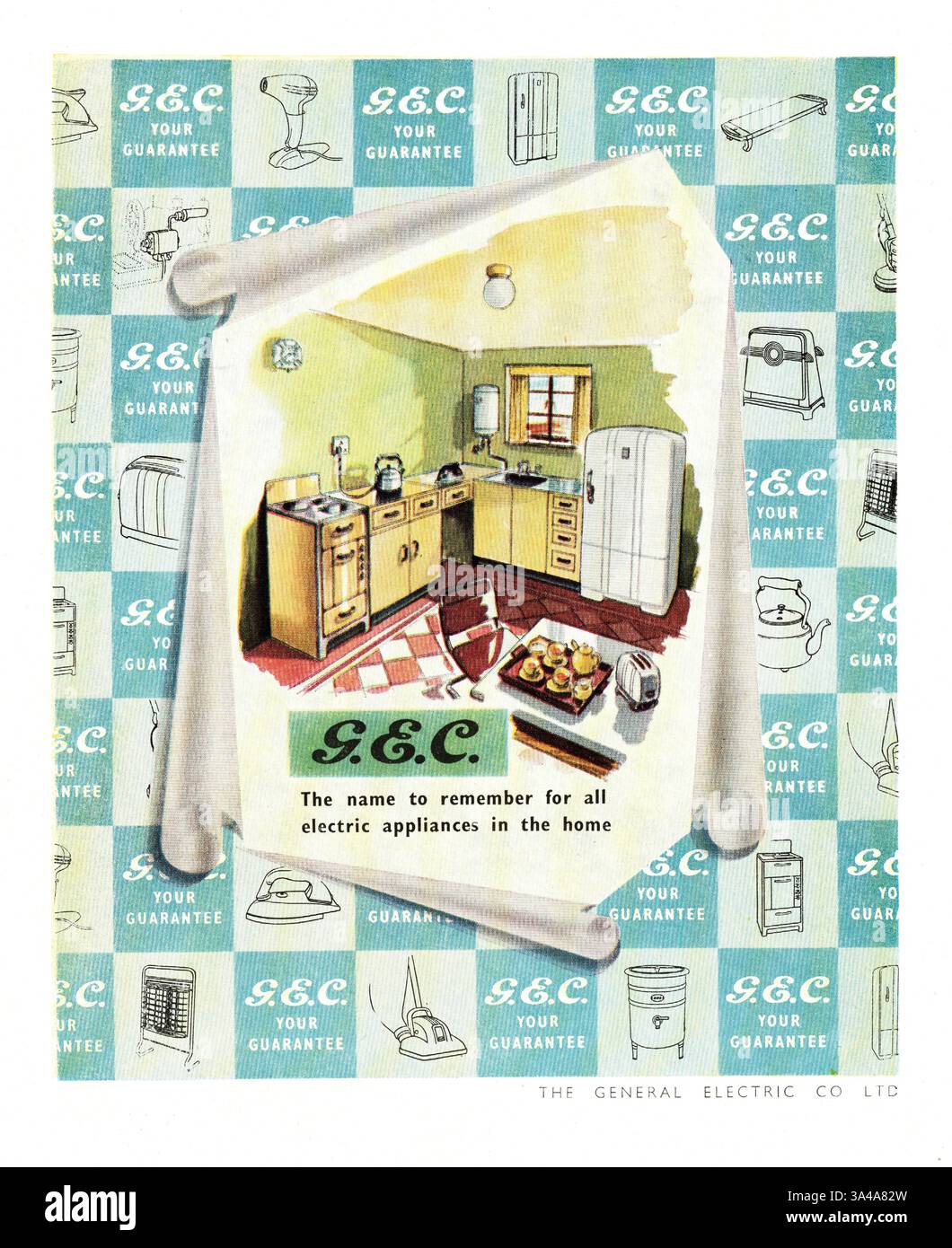1950 UK magazine advert GEC electrical appliances Stock Photo - Alamy