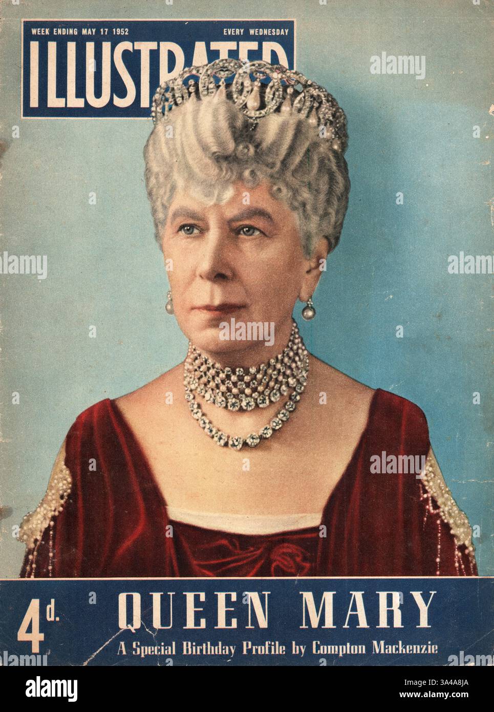 1952 Illustrated magazine portrait Queen Mary Stock Photo - Alamy
