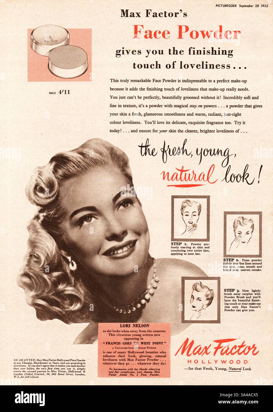 1952 uk ad max factor face powder hi-res stock photography and images ...