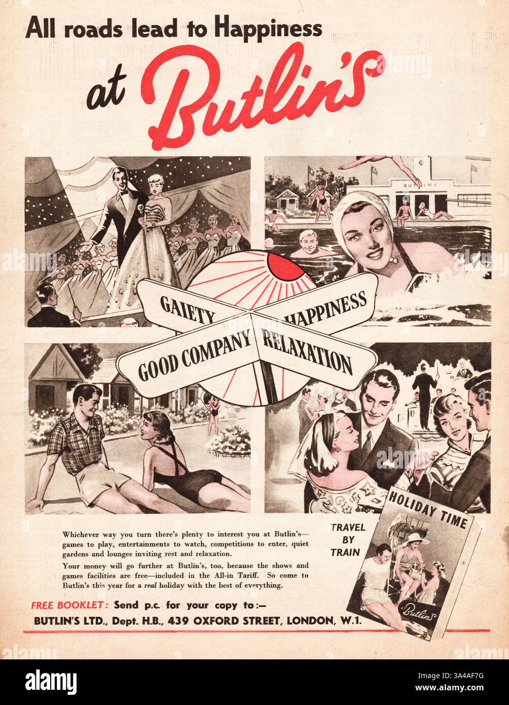 1952 uk advert butlins hi-res stock photography and images - Alamy