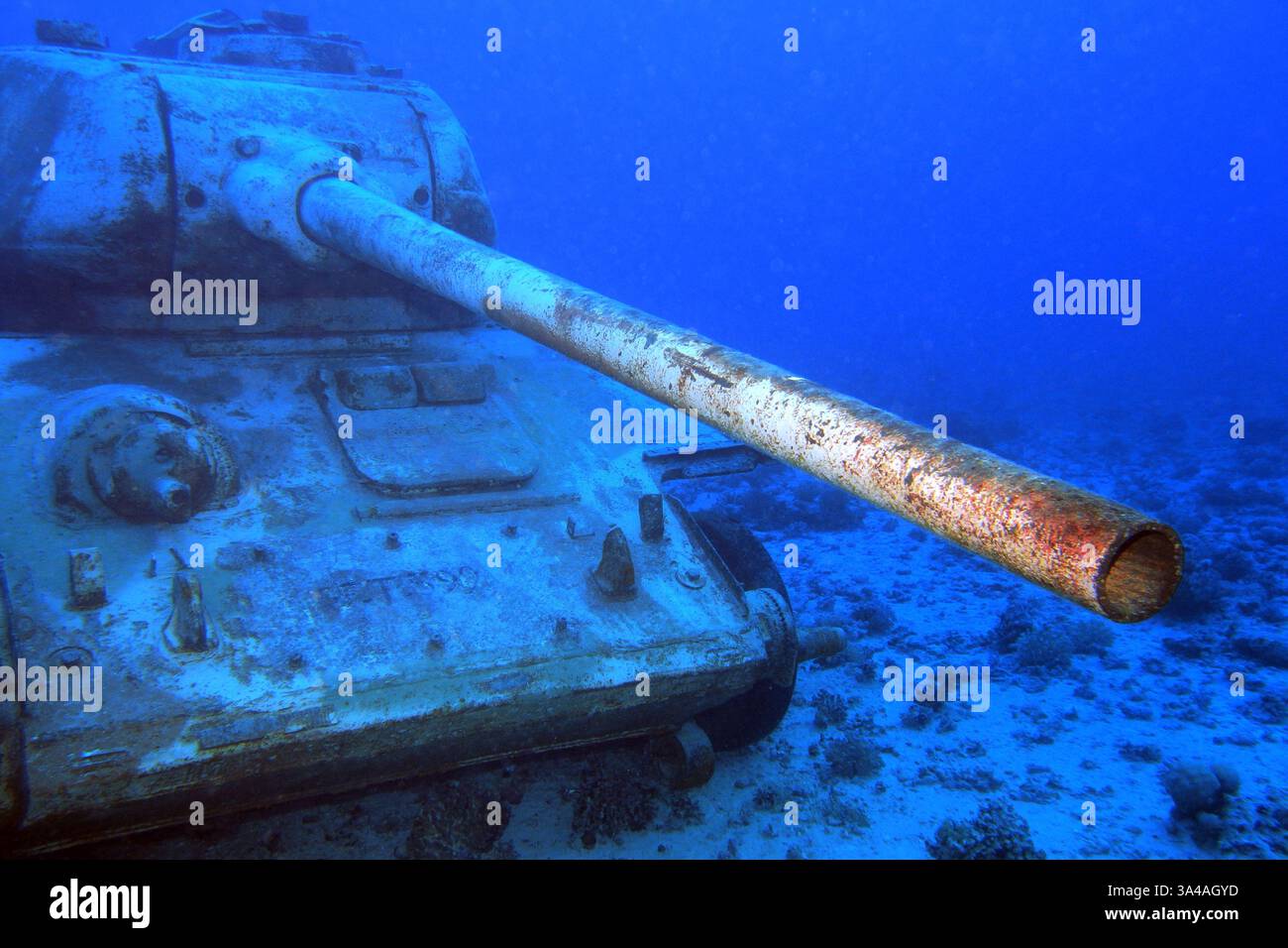 Old tank in the Red Sea near Hurghada in Egypt Stock Photo - Alamy