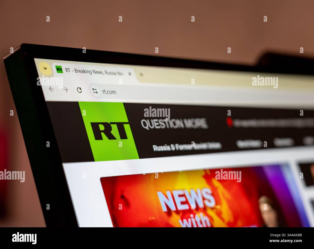 New York, USA - March 17, 2025: RT website homepage open in web browser ...