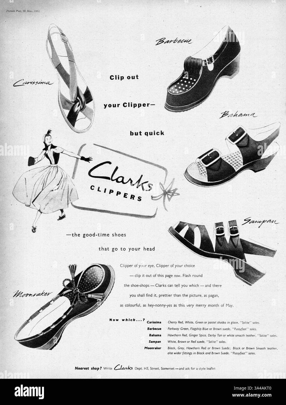 1952 advert clarks clippers shoes hi-res stock photography and images ...