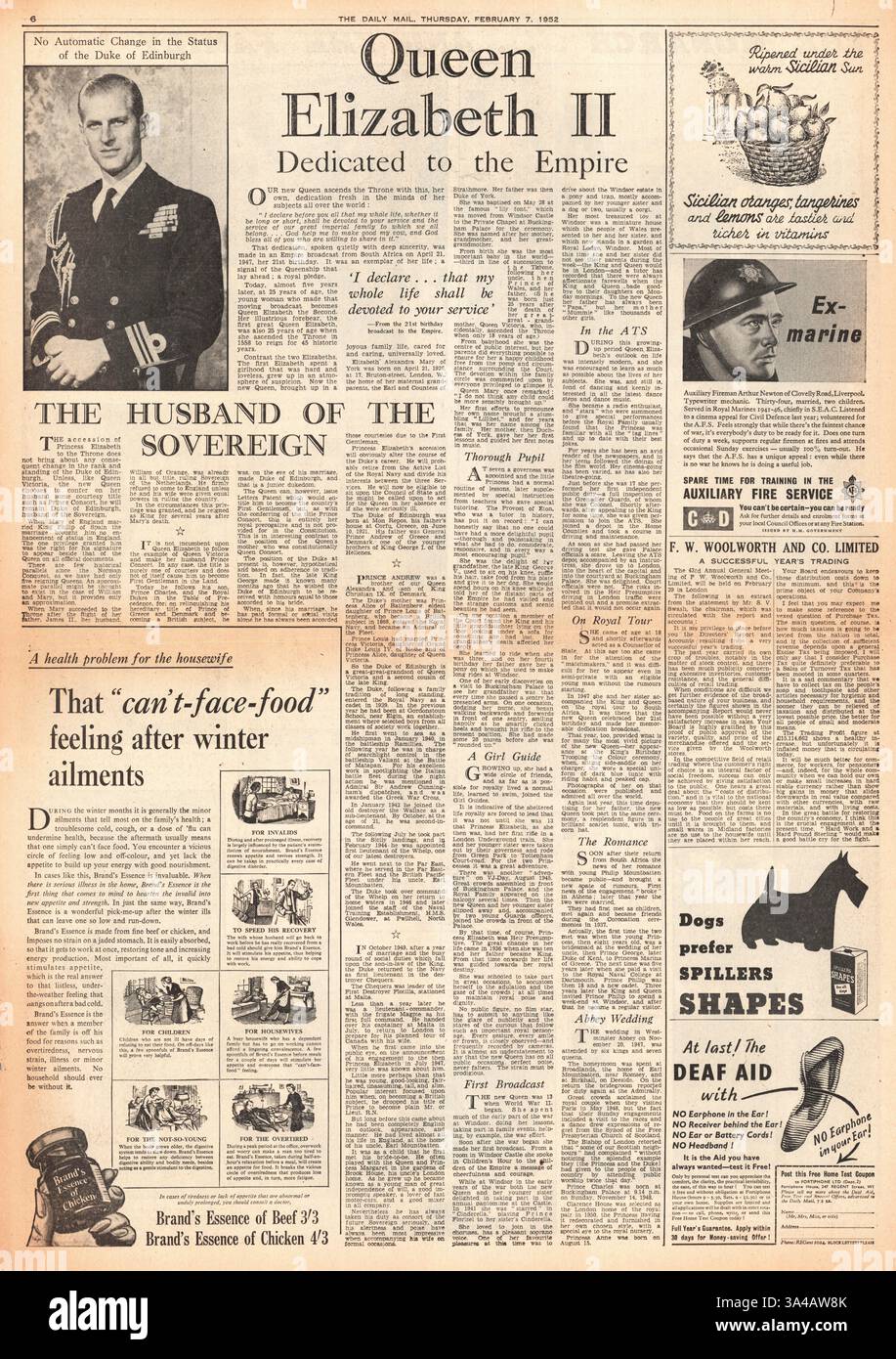 1952 daily mail elizabeth becomes queen hi-res stock photography and ...