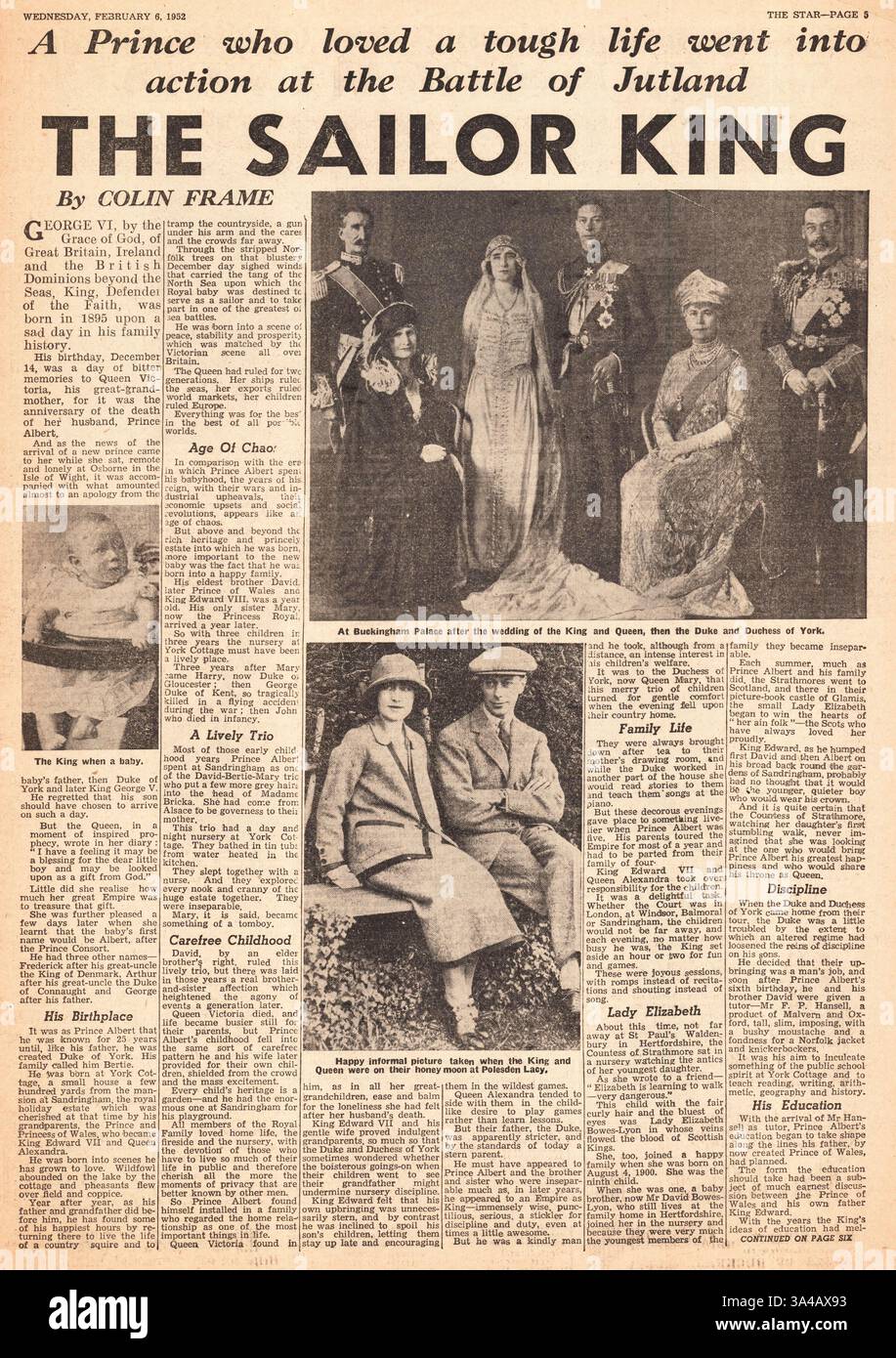 Newspaper death of king george vi 1952 hi-res stock photography and ...