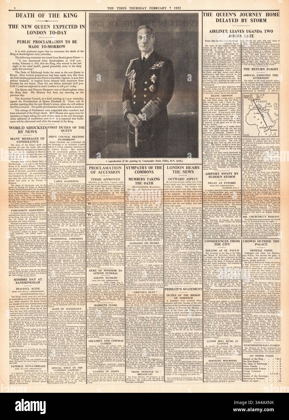 1952 the times death of king george vi hi-res stock photography and ...