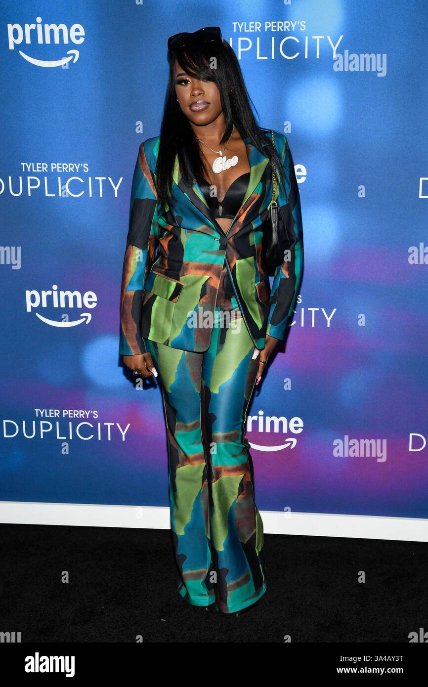 Cleotrapa attends the premiere of "Tyler Perry's Duplicity" at the ...