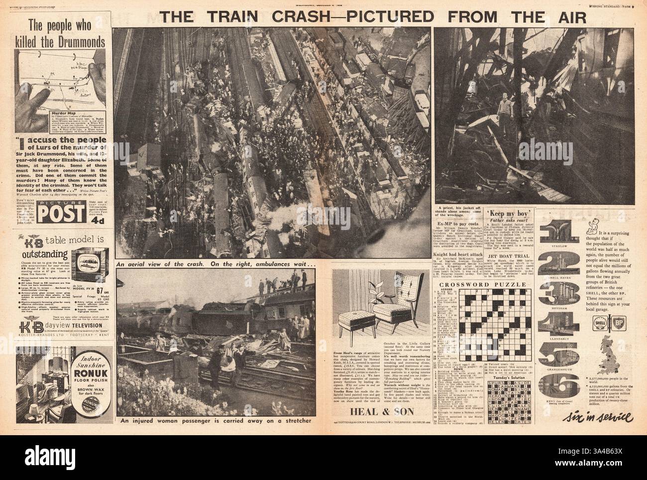 1952 evening standard harrow train disaster hi-res stock photography ...