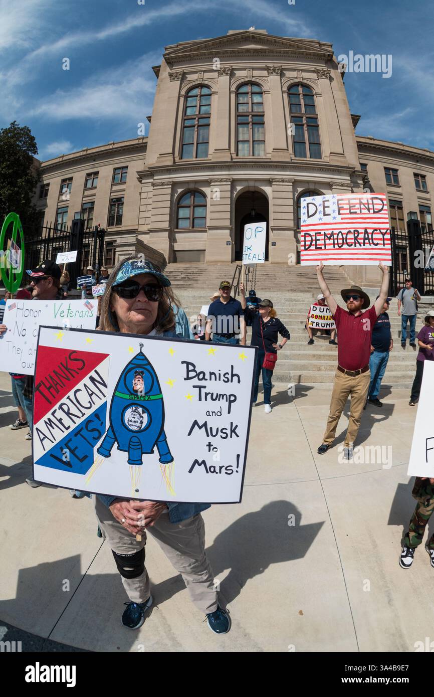 Atlanta, GA / USA - March 14, 2025: Vertical shot shows people ...