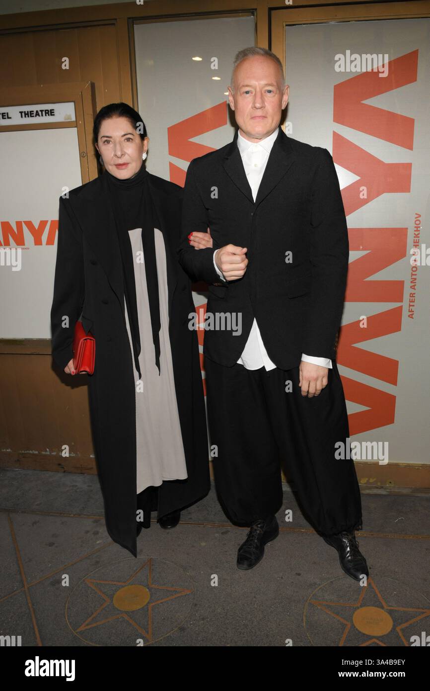 New York, USA. 18th Mar, 2025. Marina Abramovic and Todd Eckert attend ...
