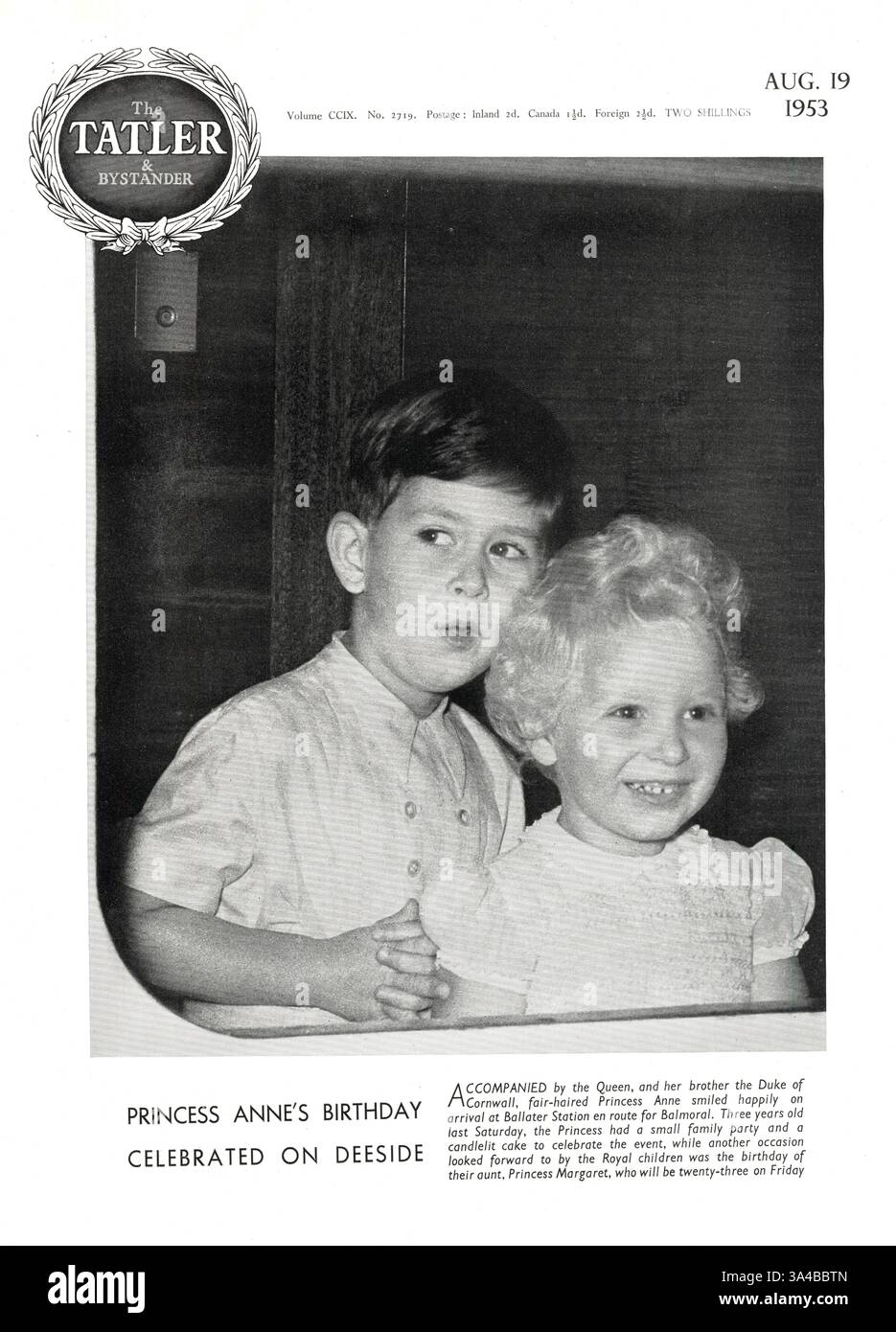 1953 tatler photo of prince charles and princess anne hi-res stock photography and images - Alamy