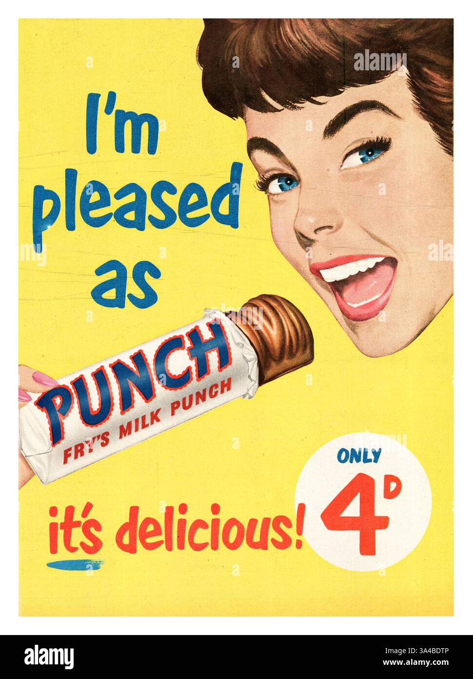 1953 UK magazine advert Punch chocolate bar Stock Photo - Alamy