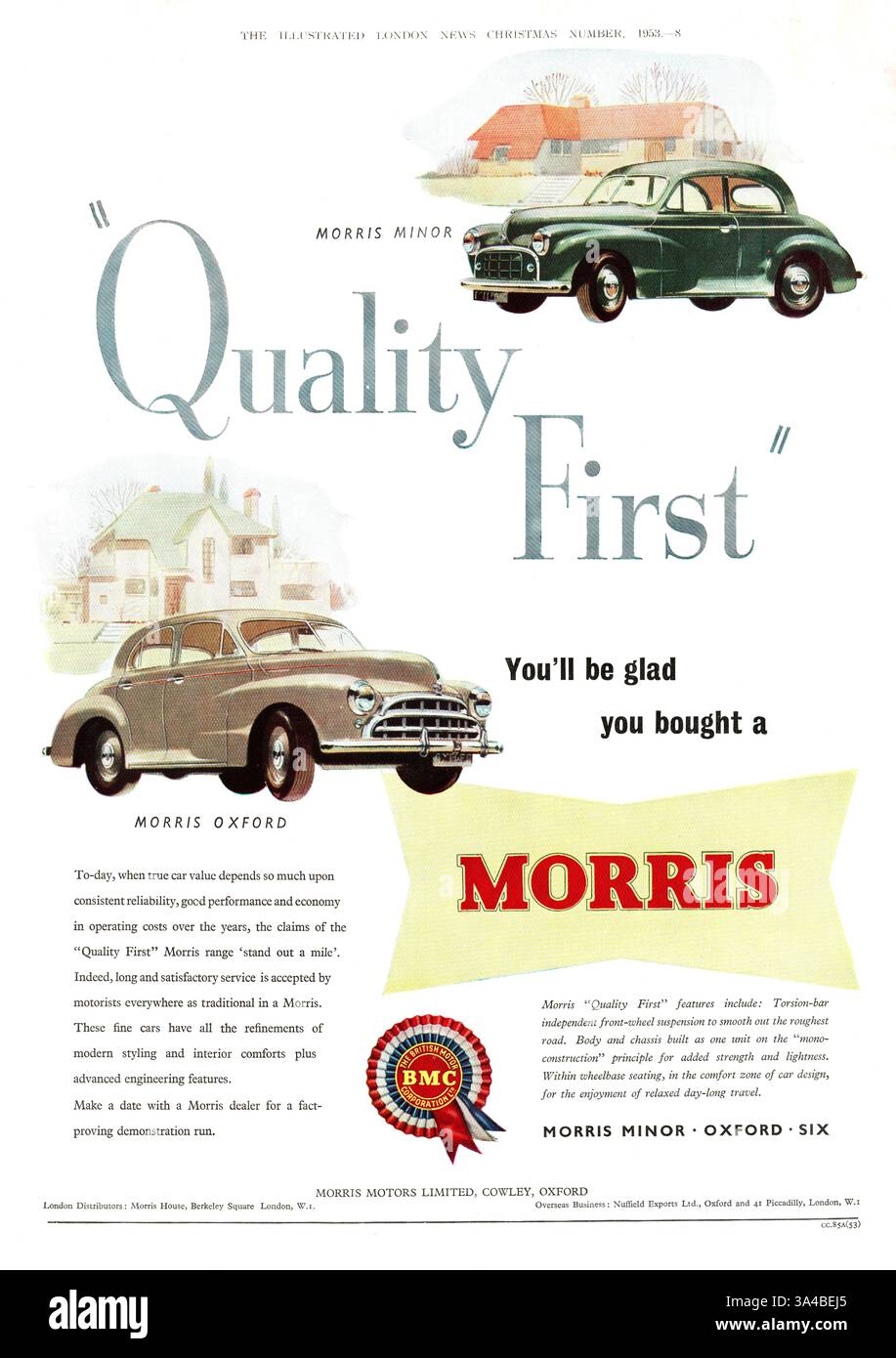 1953 UK advert Morris cars Stock Photo - Alamy
