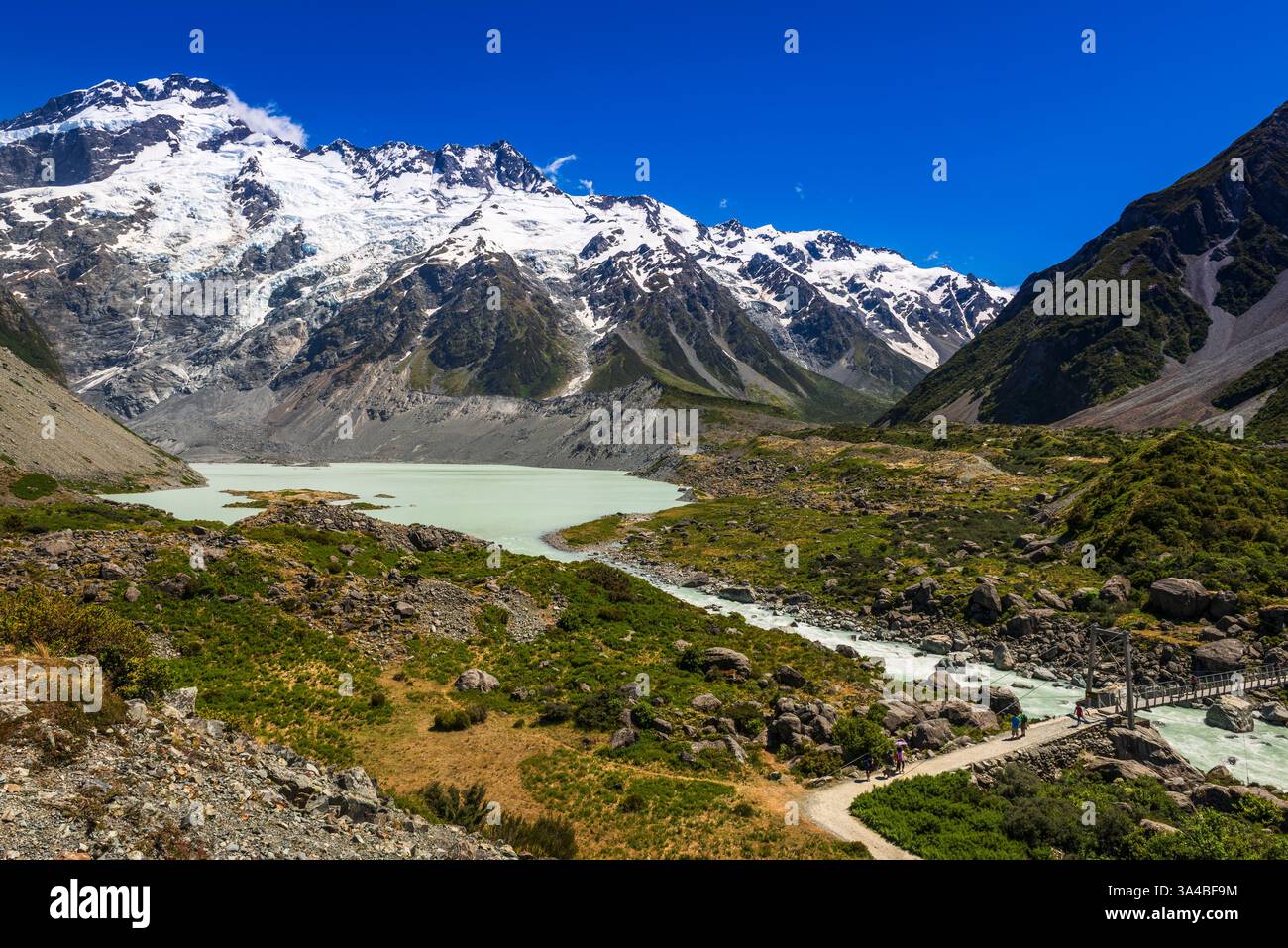 Mount Sefton and Mueller Lake from the Hooker Valley Track, Aoraki ...