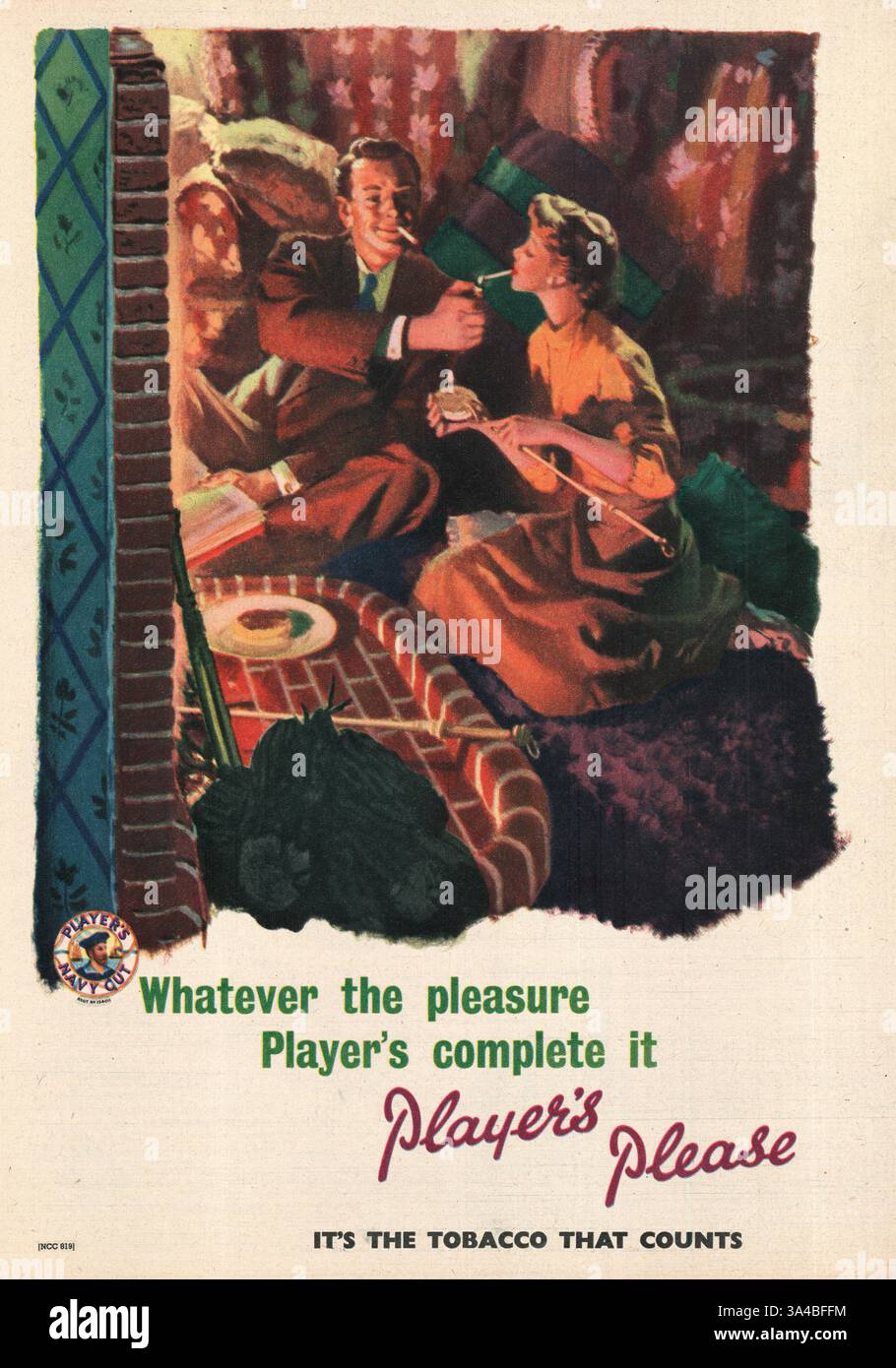 1953 UK magazine advert Players Navy Cut cigarettes Stock Photo - Alamy