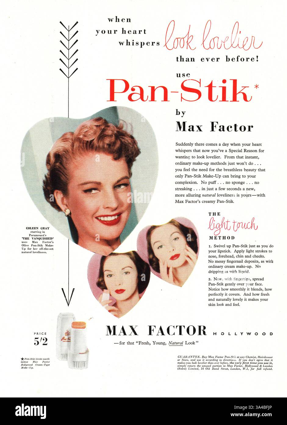 1953 uk magazine advert max factor pan stick hi-res stock photography and images - Alamy