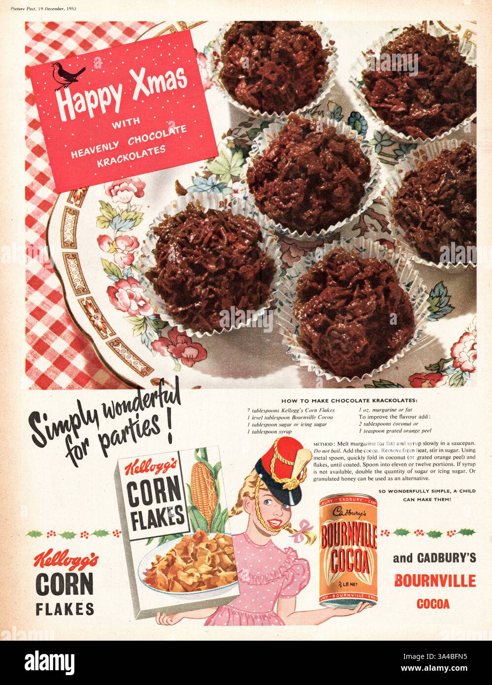 1953 uk magazine advert kelloggs corn flakes hi-res stock photography ...