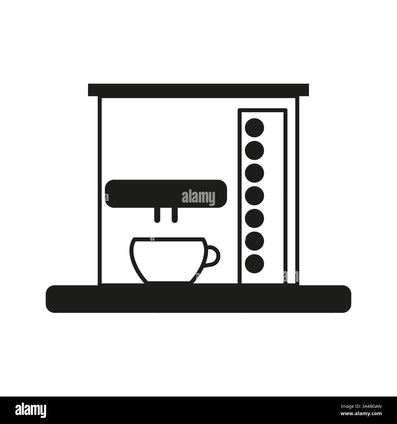 Coffee machine icon. Minimal black illustration. Simple modern design ...