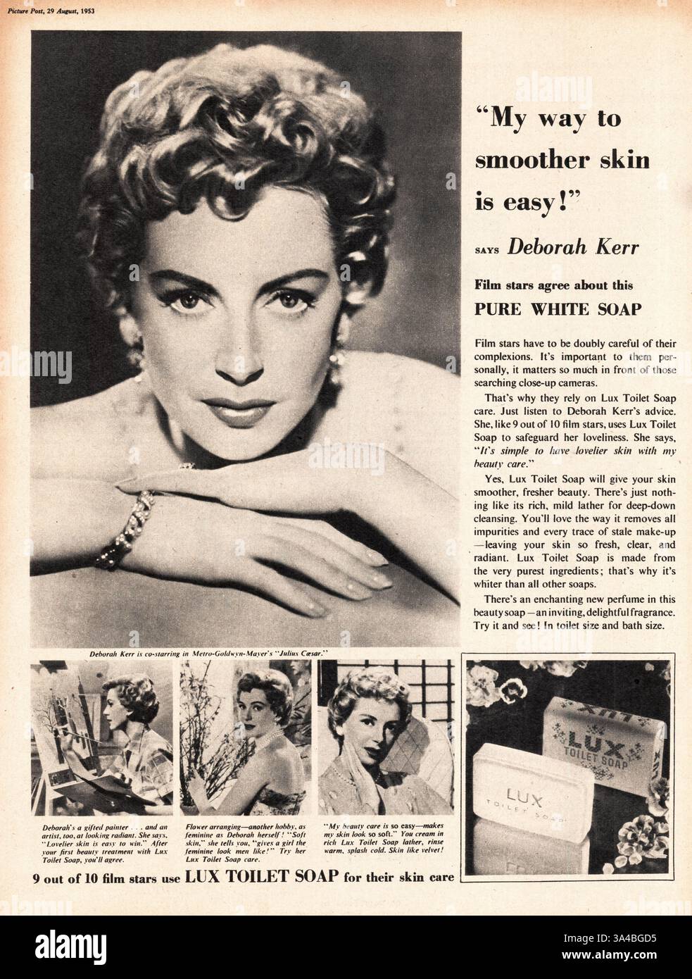 1953 uk advert lux toilet soap hi-res stock photography and images - Alamy