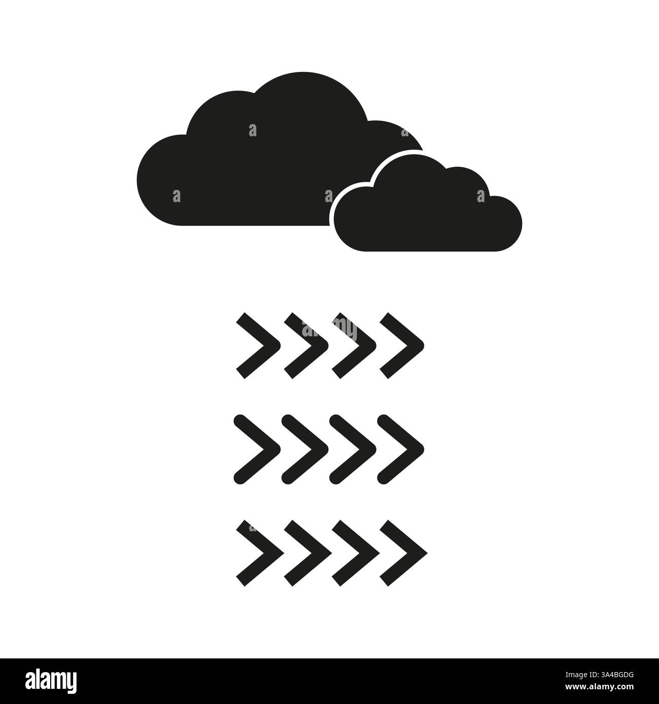 Cloud arrow icon. Weather direction symbol. Wind flow image. Vector sky ...