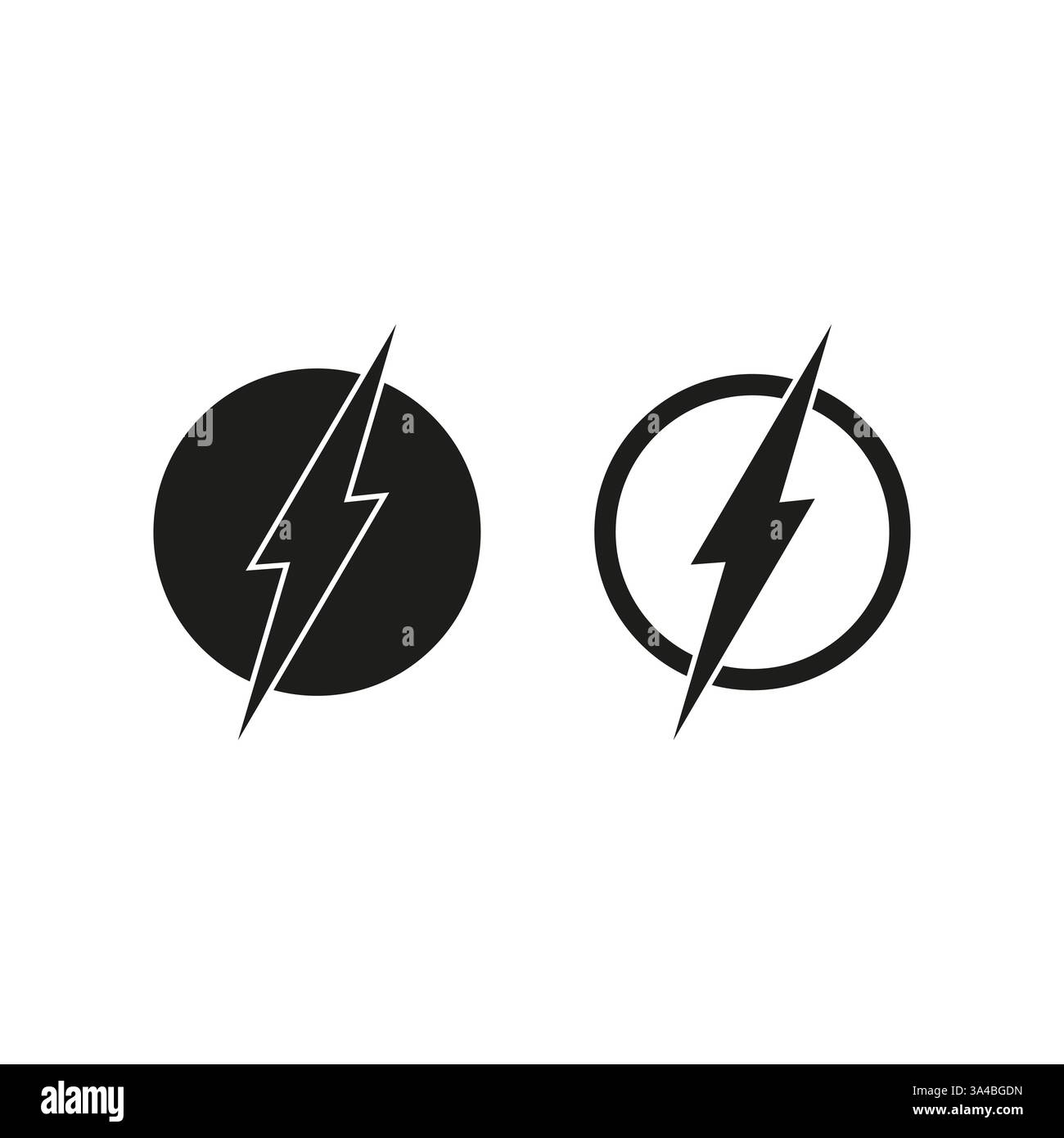 Lightning bolt icon. Electric power symbol. Thunder energy element. Vector illustration Stock ...