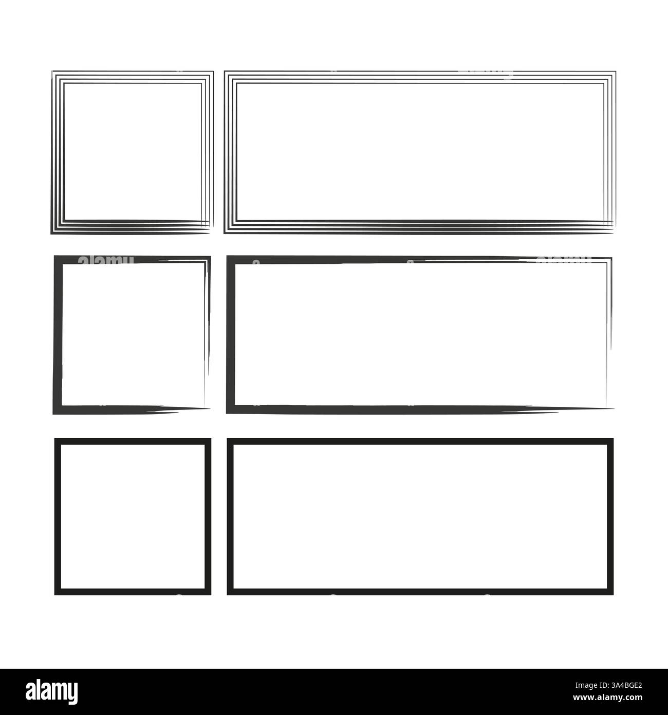 Simple border designs. Minimalistic frame patterns. Decorative line art ...