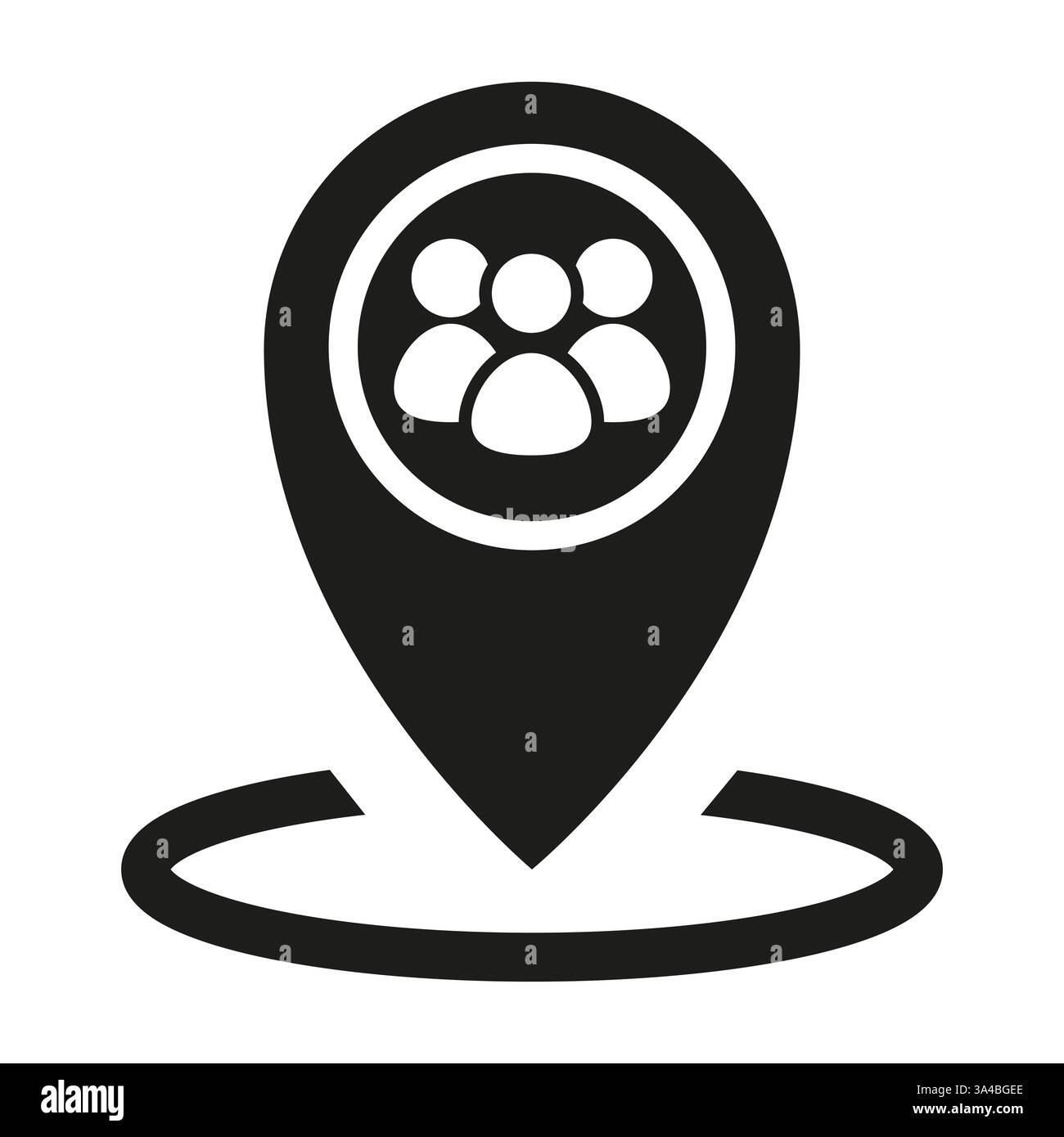 Community location icon. Group marker symbol. Social place pin. Vector ...
