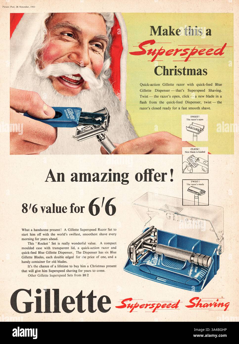 Uk gillette magazine advert hi-res stock photography and images - Alamy