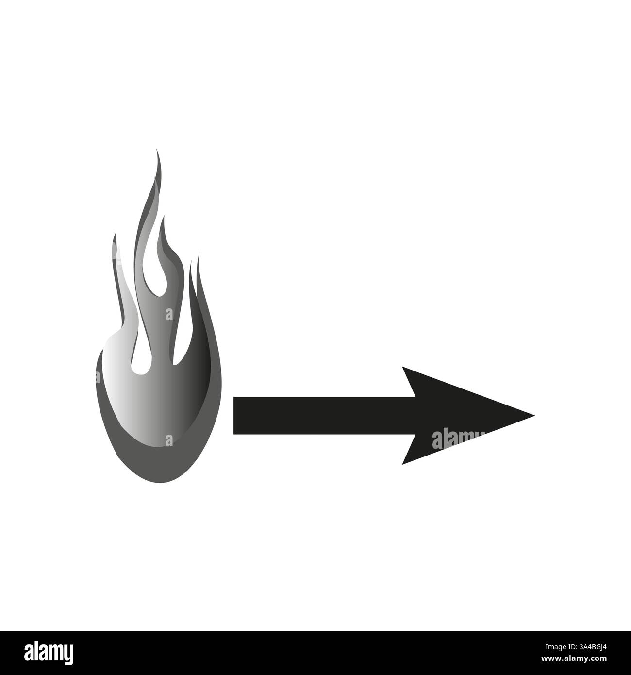 Flame arrow icon. Heat direction symbol. Dynamic graphic element ...