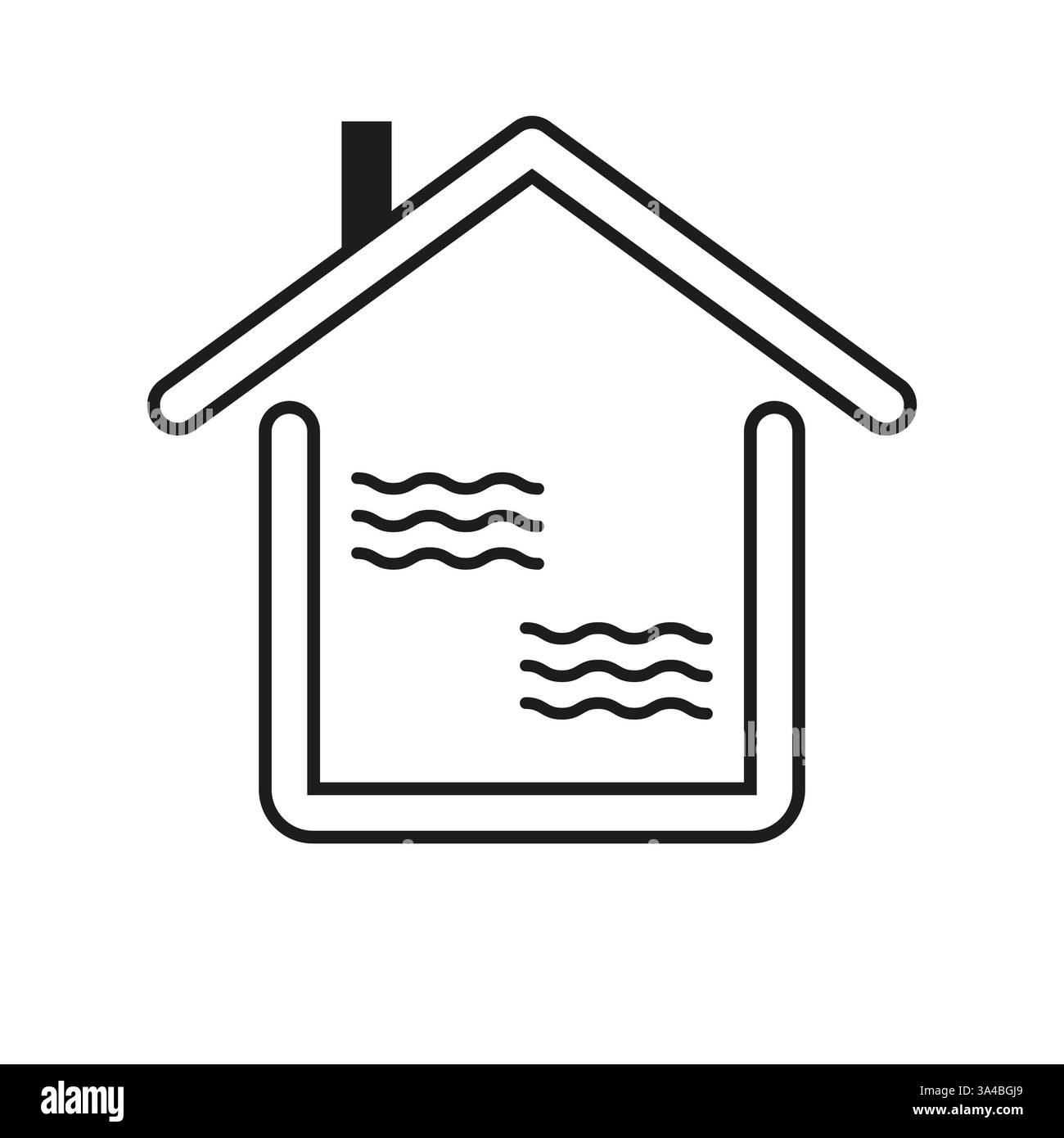 House ventilation icon. Air circulation symbol. Home airflow concept ...
