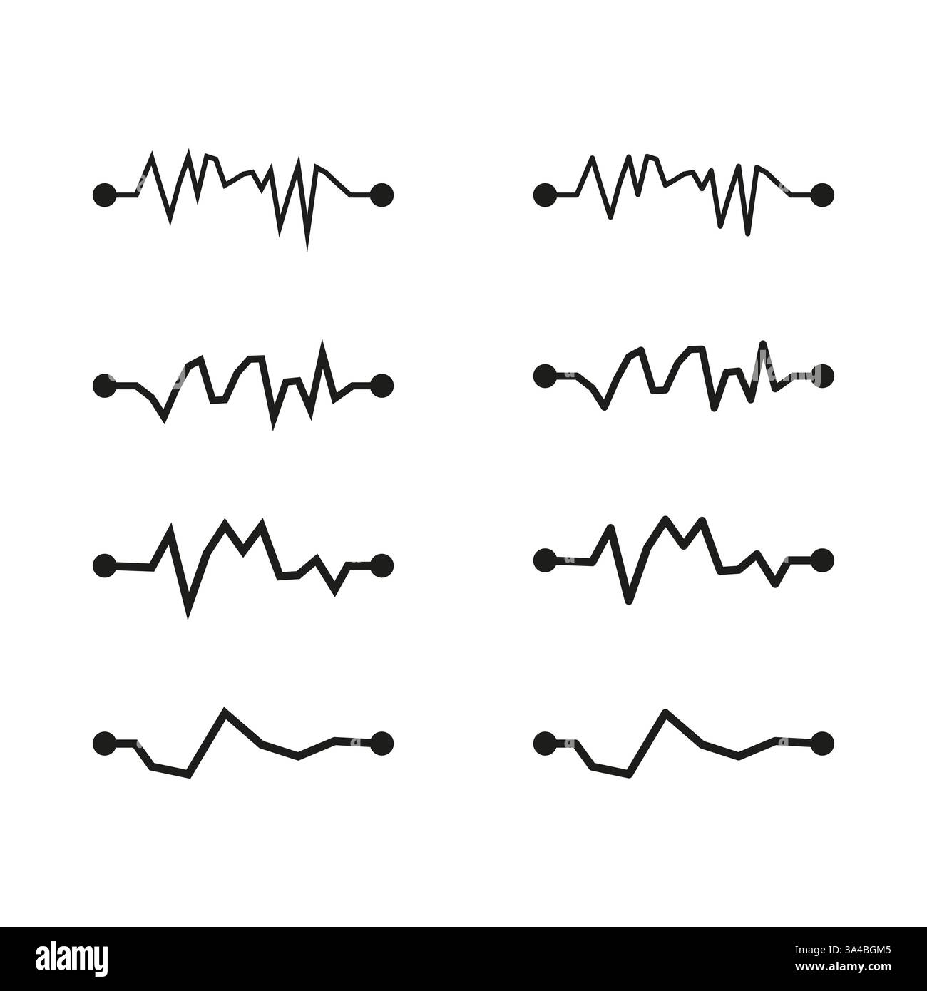 Audio wave icon. Sound waveform pattern. Black frequency lines. Vector illustration Stock Vector ...