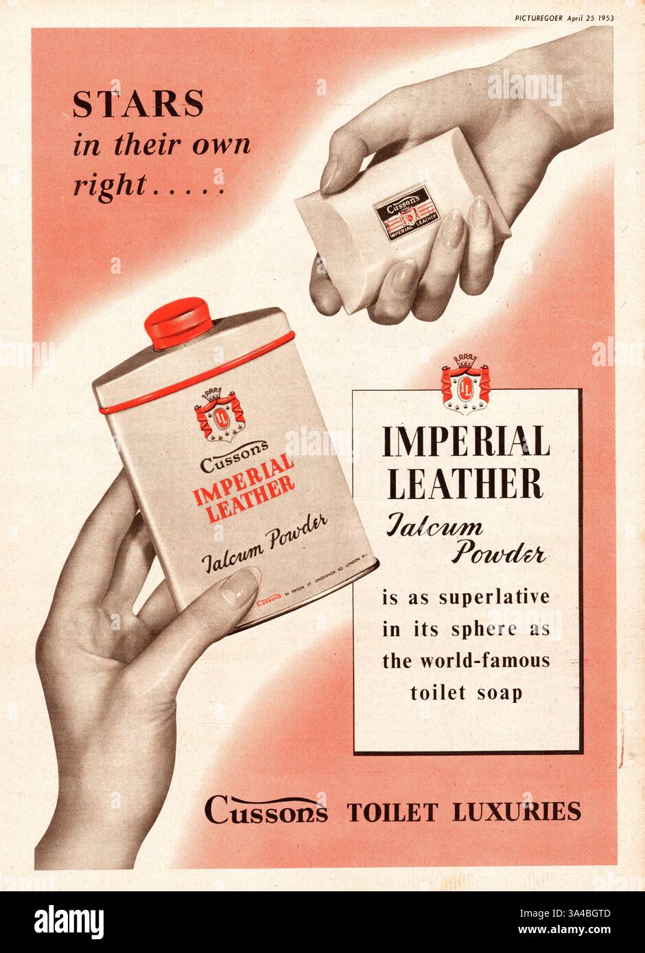 1953 uk advert imperial leather talcum powder hi-res stock photography ...